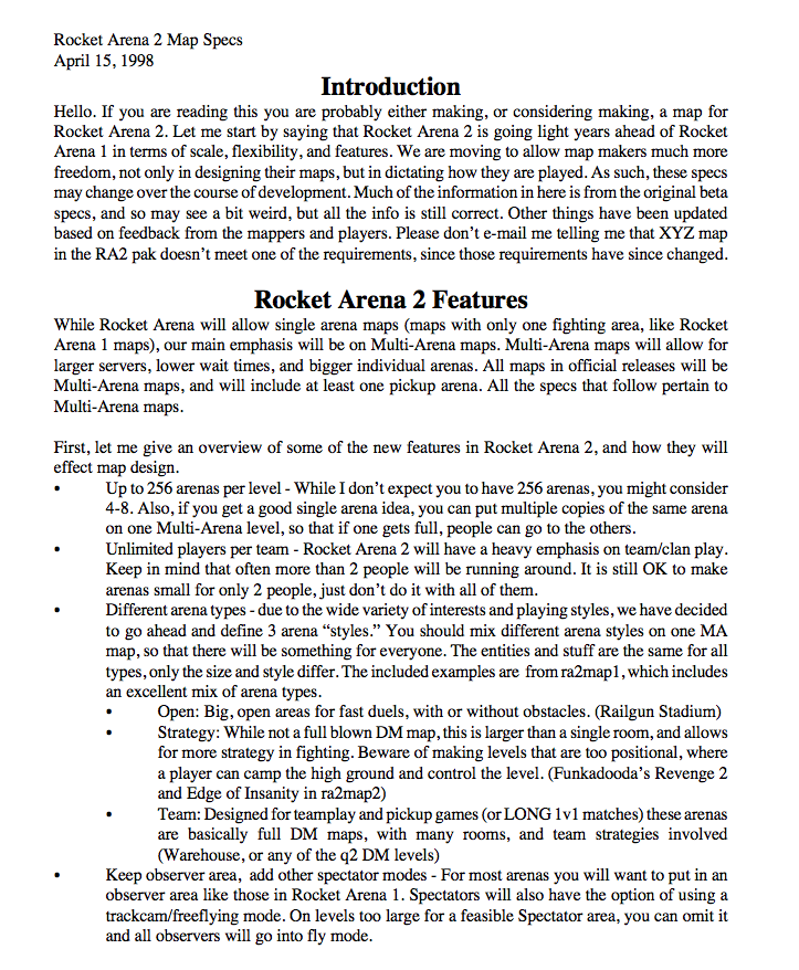 Rocket Arena 2 Map Specs – Donde Quake 2?