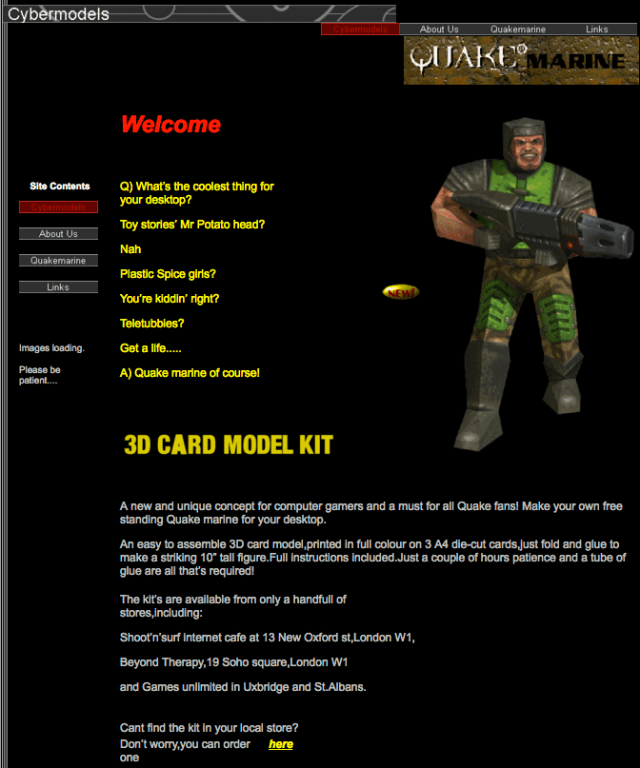 Cybermodels: Quake Marine 3D Card Model Kit – Donde Quake 2?
